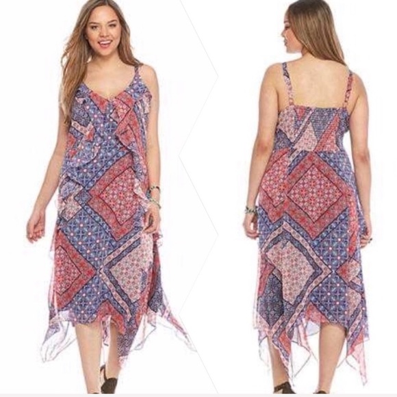 Jessica Simpson | Dresses | Jessica Simpson Red And Blue Bandana Print ...